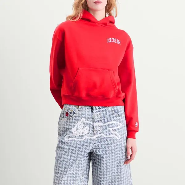 ICECREAM College Cropped Hoodie - Red