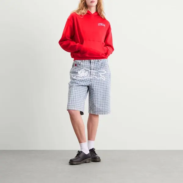 ICECREAM College Cropped Hoodie - Red