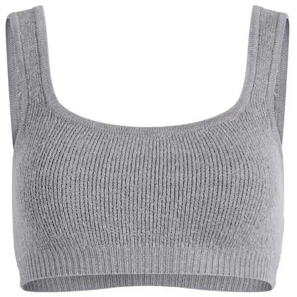 SKIMS Textured Knit Bralette - Dark Heather Grey