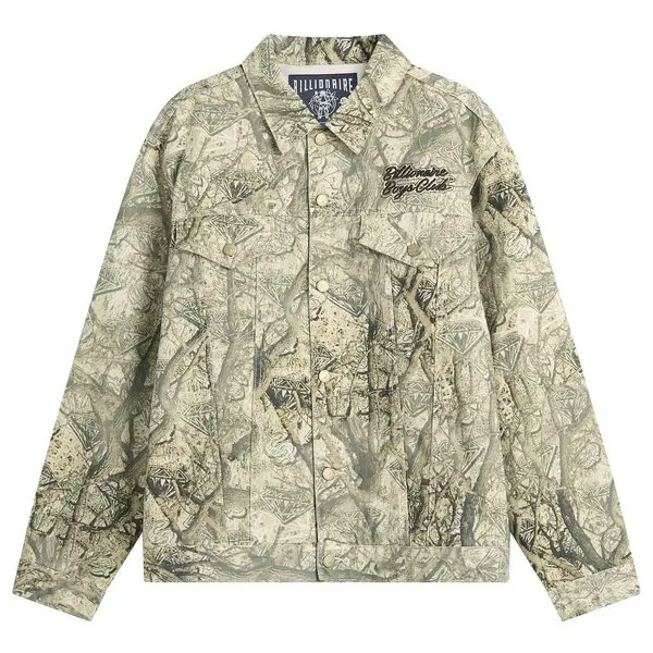 BILLIONAIRE BOYS CLUB Diamonds & Dollars Tree Trucker Jacket