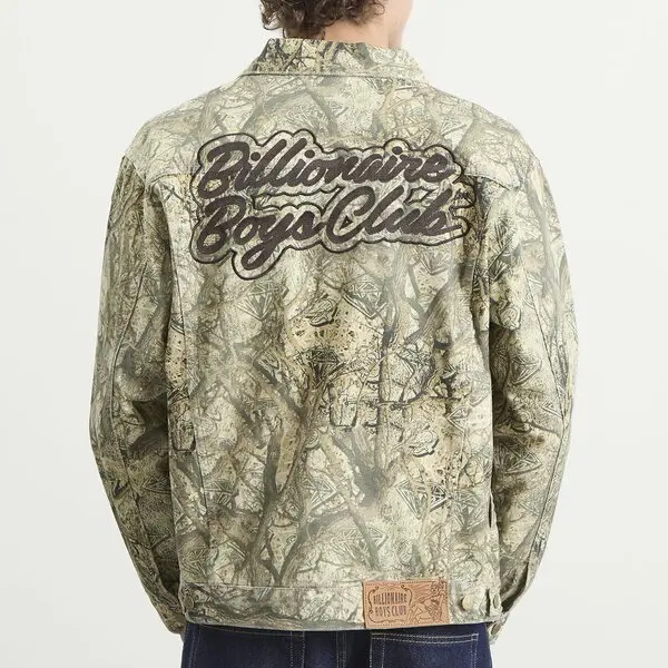 BILLIONAIRE BOYS CLUB Diamonds & Dollars Tree Trucker Jacket
