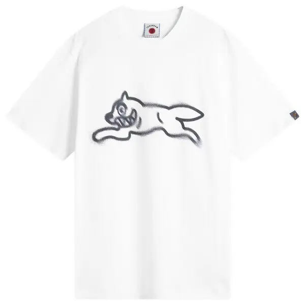 ICECREAM Spray Paint Running Dog T-shirt - White
