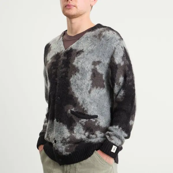 MANASTASH Blurry Jacquard Cardigan - Black