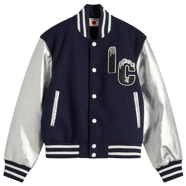 ICECREAM Cherry Varsity Jacket - Navy/silver