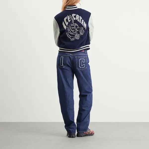 ICECREAM Cherry Varsity Jacket - Navy/silver