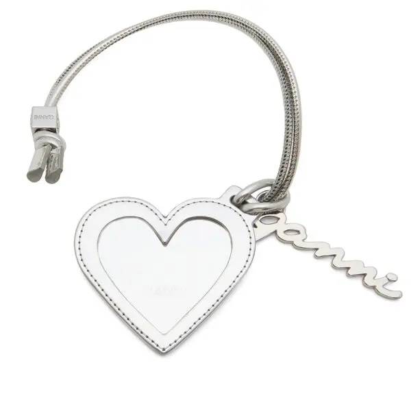 GANNI Bou Heart Mirror Keyring - Silver
