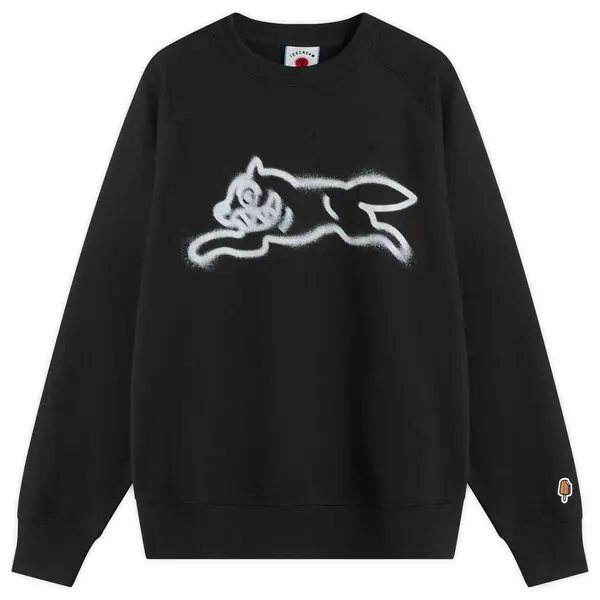 ICECREAM Spray Paint Running Dog Sweatshirt - Black