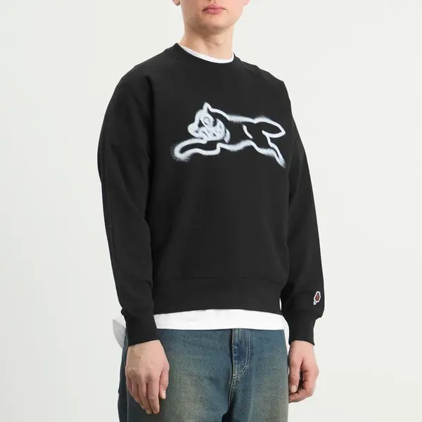 ICECREAM Spray Paint Running Dog Sweatshirt - Black