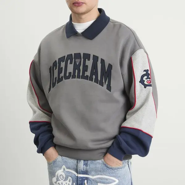 ICECREAM Collared Warm-up Sweatshirt