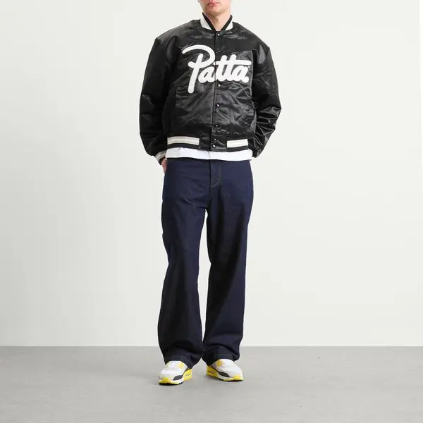 PATTA Script Logo Satin Varsity Jacket