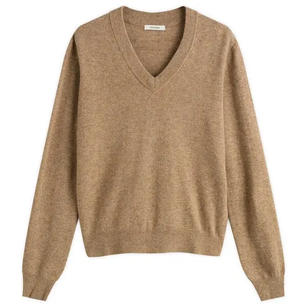 ENTIRE STUDIOS Knitted V-neck Jumper - Camel