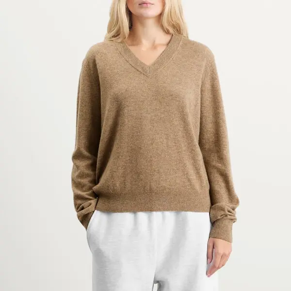 ENTIRE STUDIOS Knitted V-neck Jumper - Camel