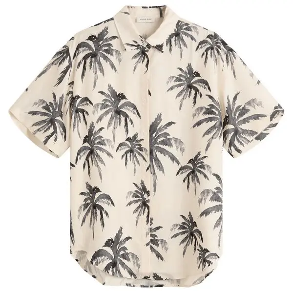 ANINE BING Tristan Palm Shirt - Black Palm