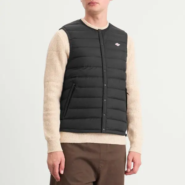 Danton Inner Down Crewneck Vest - Black | Editorialist