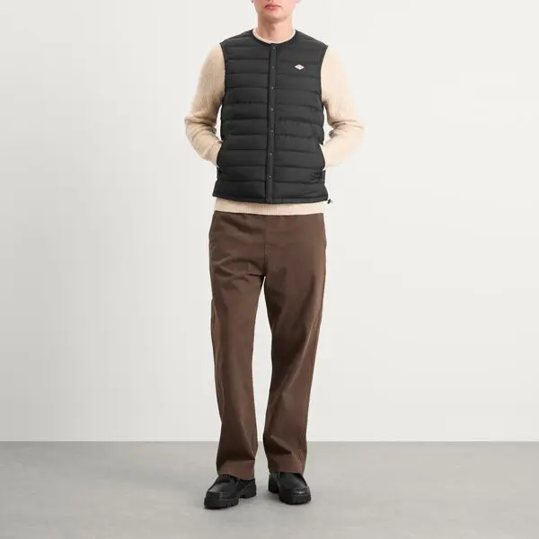 Danton Inner Down Crewneck Vest - Black | Editorialist