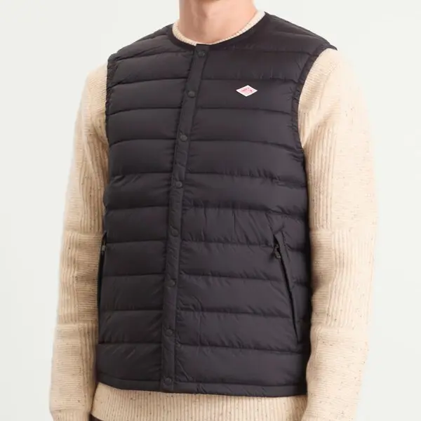 Danton Inner Down Crewneck Vest - Black | Editorialist
