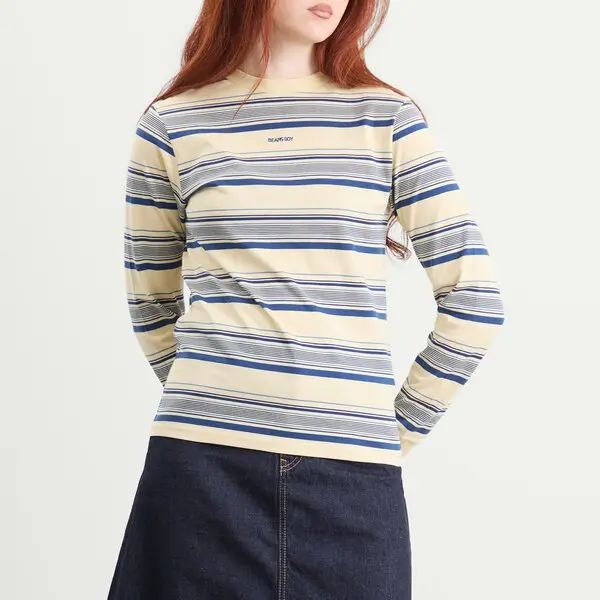 BEAMS Embroidered Long Sleeve T-shirt