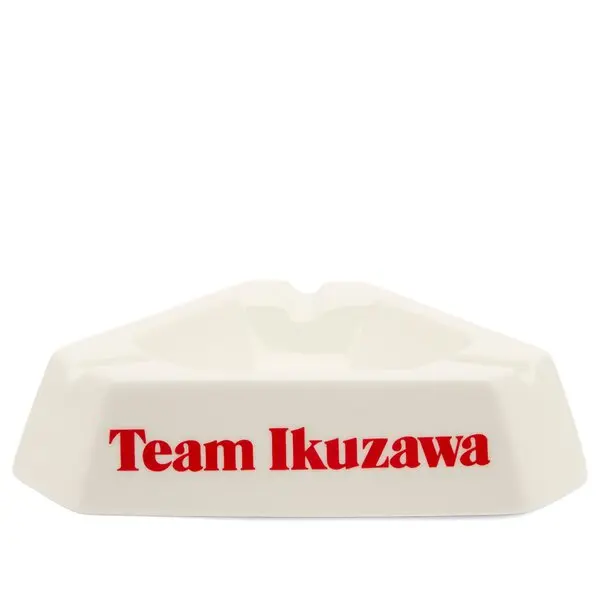 TEAM IKUZAWA Ceramic Ashtray - White/red