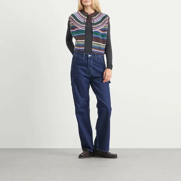 BEAMS Multi Stripe Knit Vest
