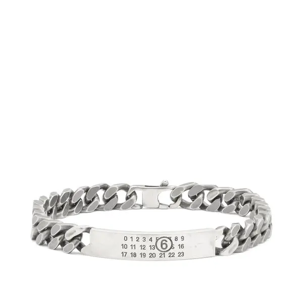MAISON MARGIELA Minimal Logo Curb Chain Bracelet - Palladio Polished