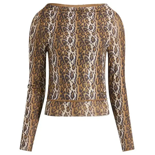 HOUSE OF SUNNY Leopard Layered Long Sleeve Top