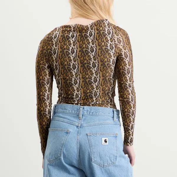 HOUSE OF SUNNY Leopard Layered Long Sleeve Top