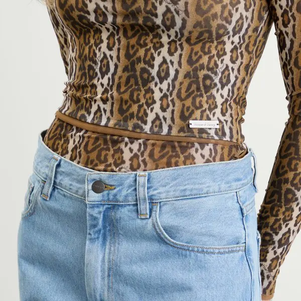 HOUSE OF SUNNY Leopard Layered Long Sleeve Top