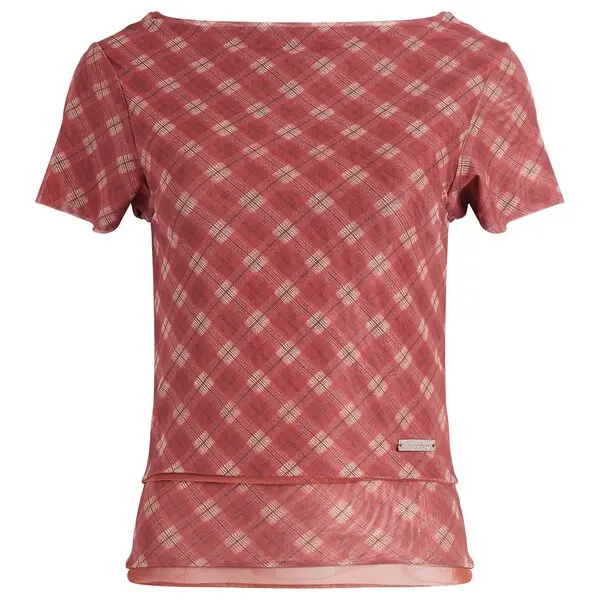 HOUSE OF SUNNY Retro Check Mesh Top