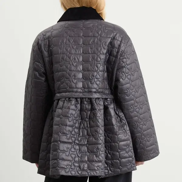GANNI Quilted Midi Jacket - Phantom
