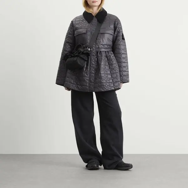 GANNI Quilted Midi Jacket - Phantom