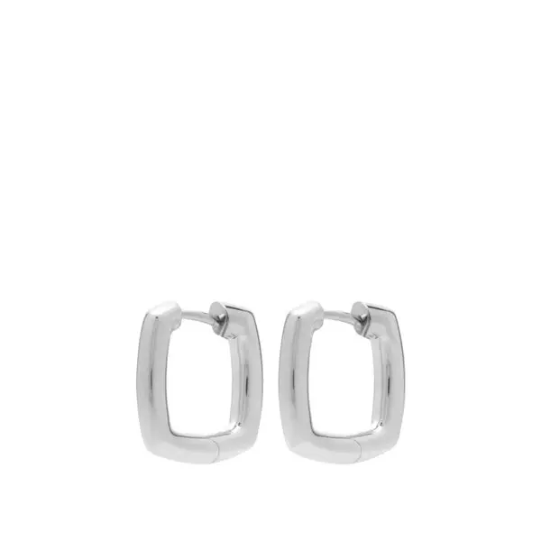 Tom Wood Frame Hoop Earrings Small - Silver