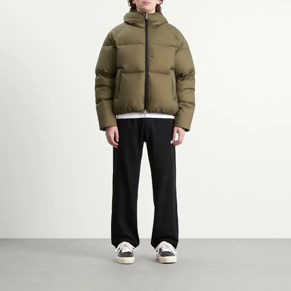 COLE BUXTON Hooded Down Jacket - Khaki
