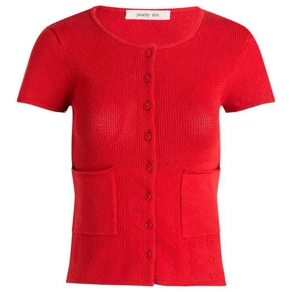 PEACHY DEN Marie Knit Polo Top - Jam