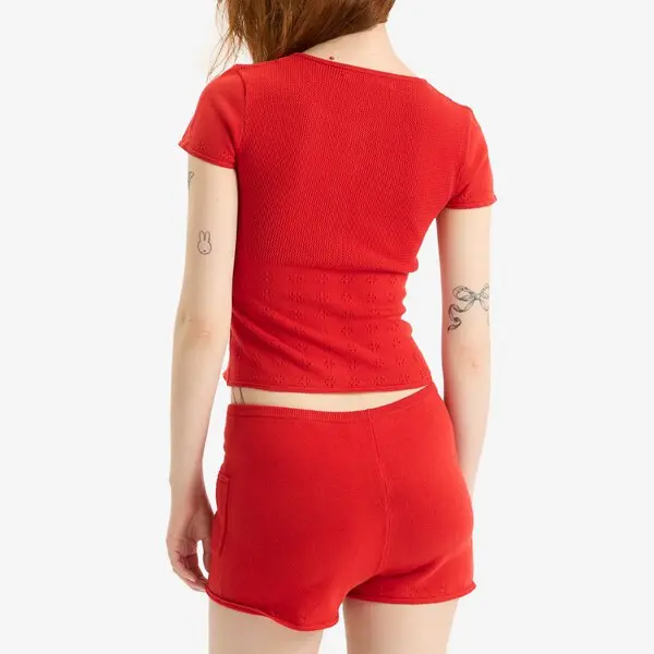 PEACHY DEN Marie Knit Polo Top - Jam
