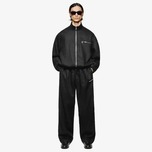 MKI MIYUKI ZOKU Linen Track Jacket - Black