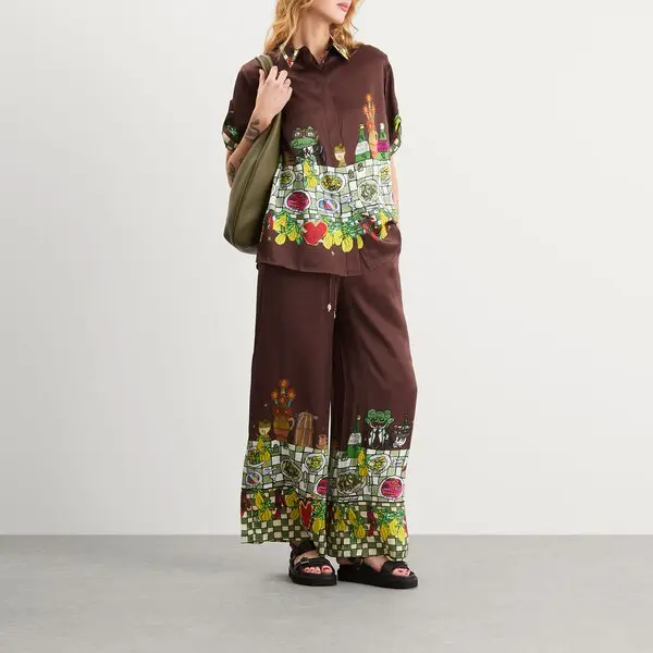 ALEMAIS Fredo Silk Pant - Chocolate