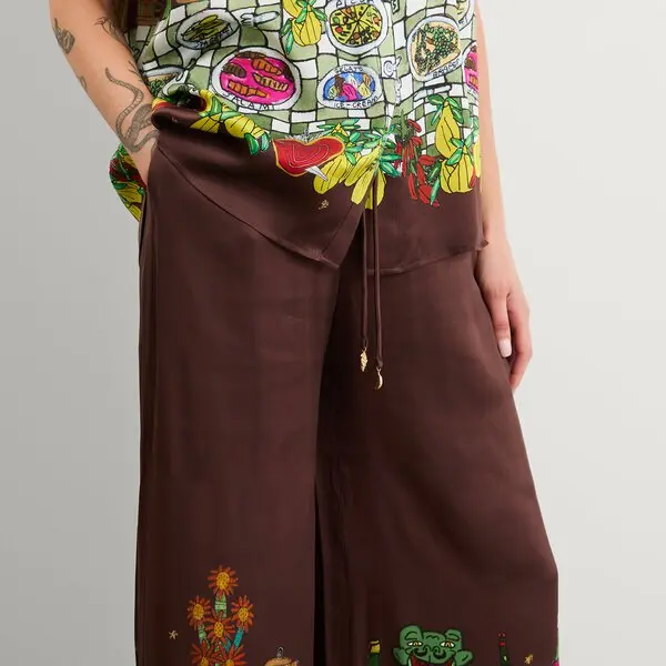 ALEMAIS Fredo Silk Pant - Chocolate
