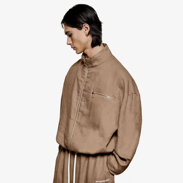MKI MIYUKI ZOKU Linen Track Jacket - Mushroom
