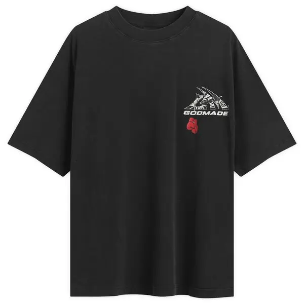 GOD MADE Gm Logo Wrapped T-shirt - Washed Black