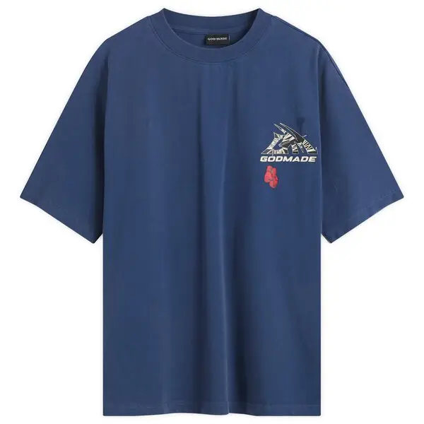 GOD MADE Gm Logo Wrapped T-shirt - Washed Blue