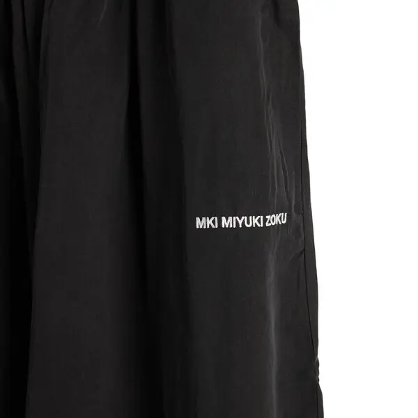 MKI MIYUKI ZOKU Sandwash Cupro Wide Leg Trousers - Black