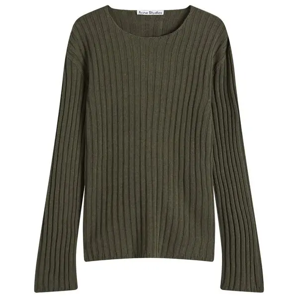 Acne Studios Kartic Cotton Core Ribbed Jumper - Vintage Green