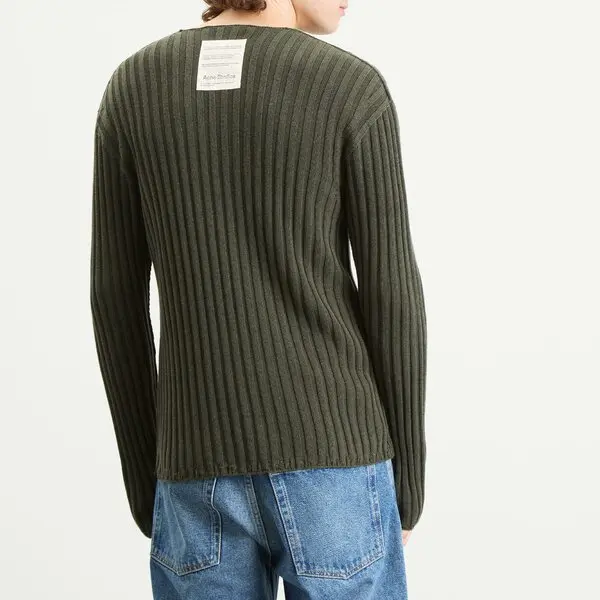 Acne Studios Kartic Cotton Core Ribbed Jumper - Vintage Green