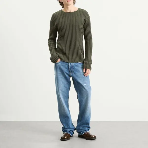 Acne Studios Kartic Cotton Core Ribbed Jumper - Vintage Green