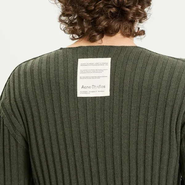 Acne Studios Kartic Cotton Core Ribbed Jumper - Vintage Green