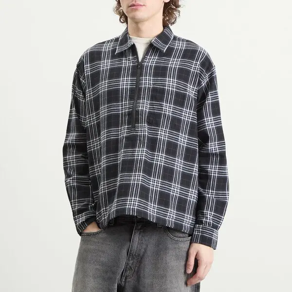 BEAMS Half Zip Pullover Shirt