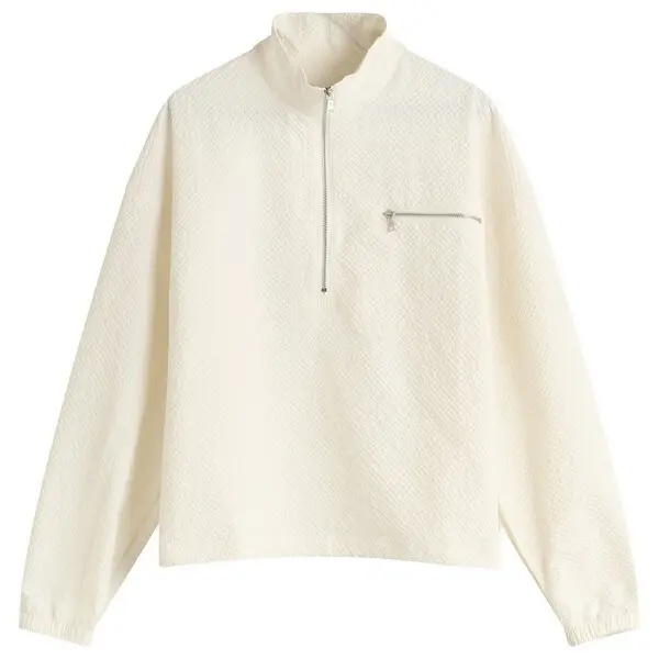 MKI MIYUKI ZOKU Seersucker Quarter Zip - Bone