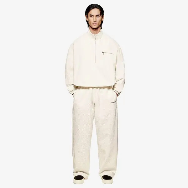 MKI MIYUKI ZOKU Seersucker Quarter Zip - Bone