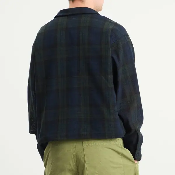 BEAMS Mesh Check Shirt Jacket