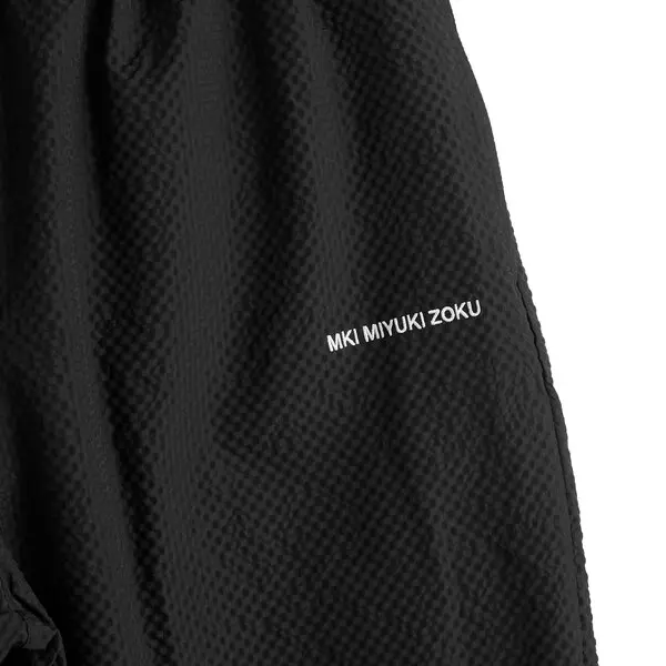 MKI MIYUKI ZOKU Seersucker Wide Leg Trousers - Black